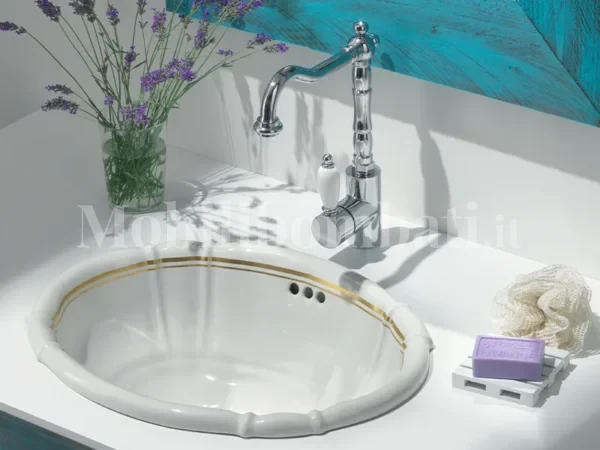 Vasca Old America Gold - Linee essenziali, doppio filetto in oro ...